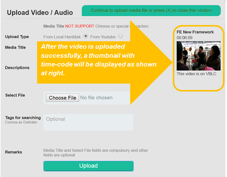 VBLC_2016: Upload Video